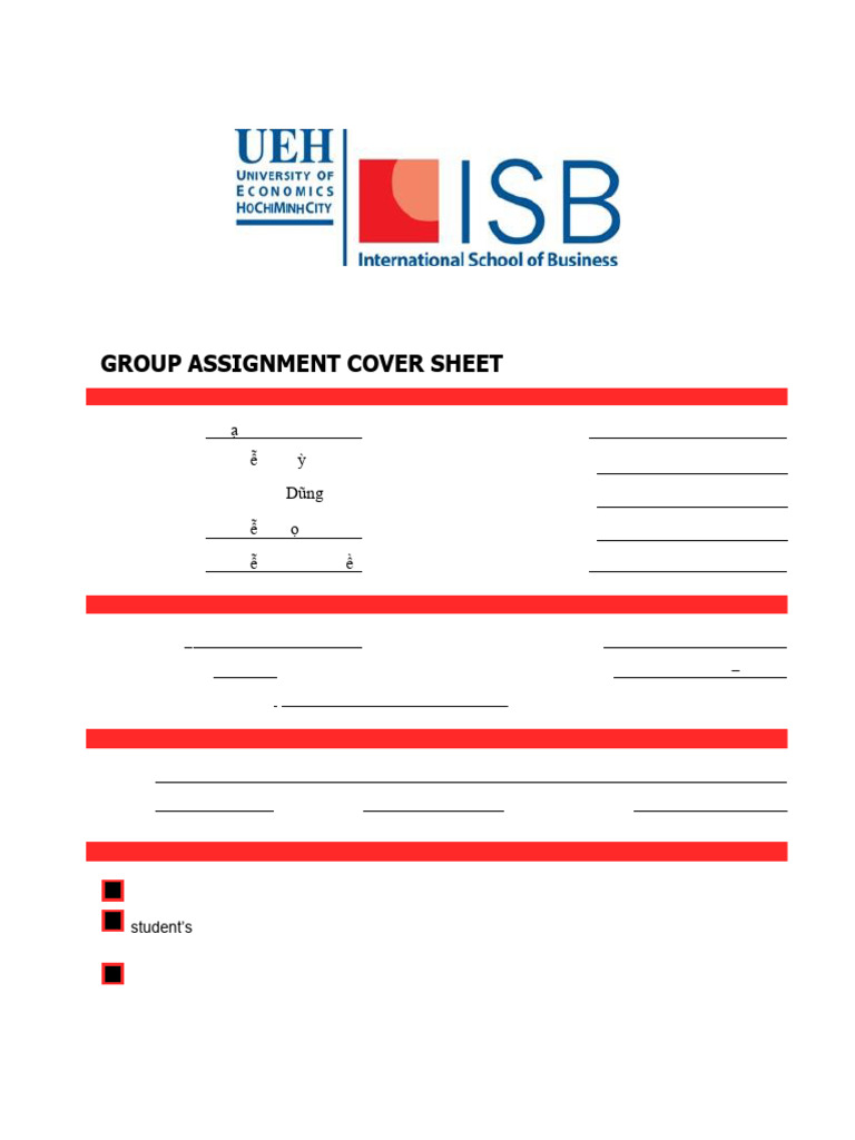 GROUP ASSIGNMENT COVER SHEET - PE | PDF