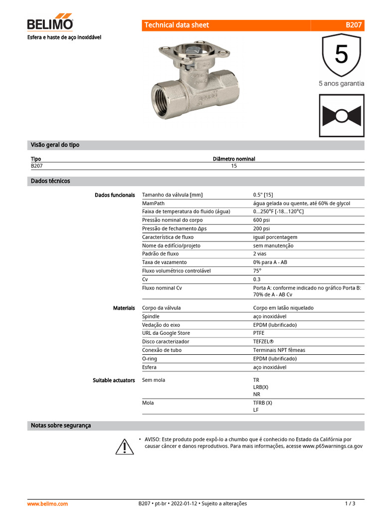Belimo B207 LRB24-SR Assembly PT-BR | PDF
