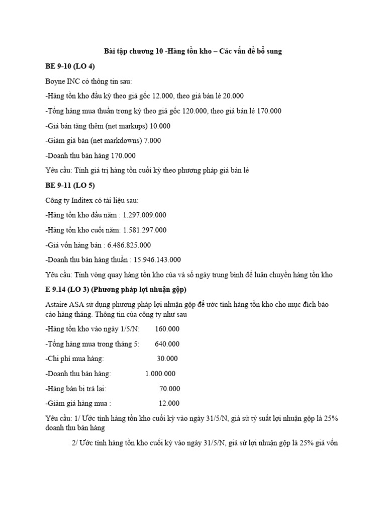 10-Bai tap HTK bo sung | PDF