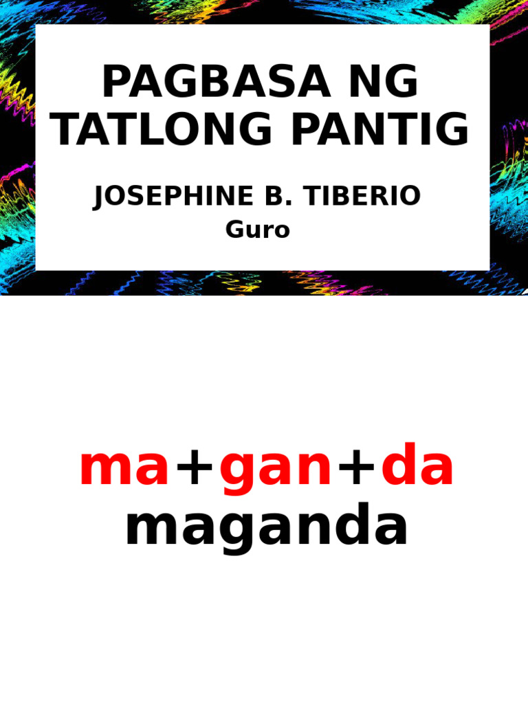 Pagbasa NG Tatlong Pantig 2024 5 | PDF