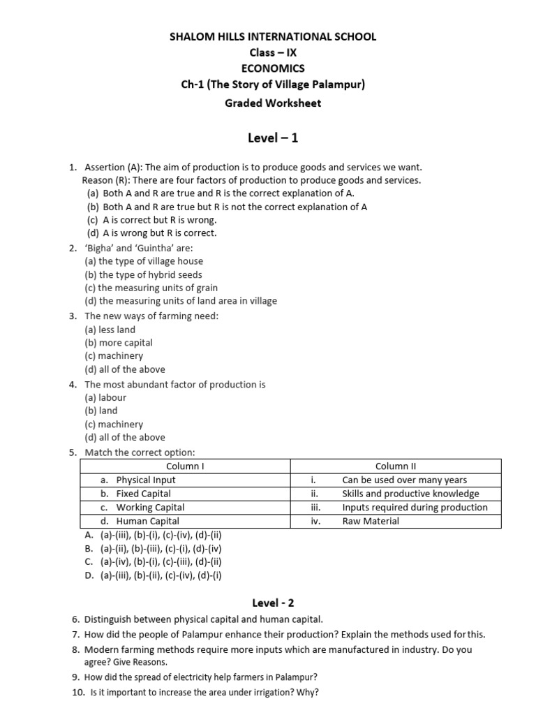 GWS CH1 The Story of Village Palampur | PDF