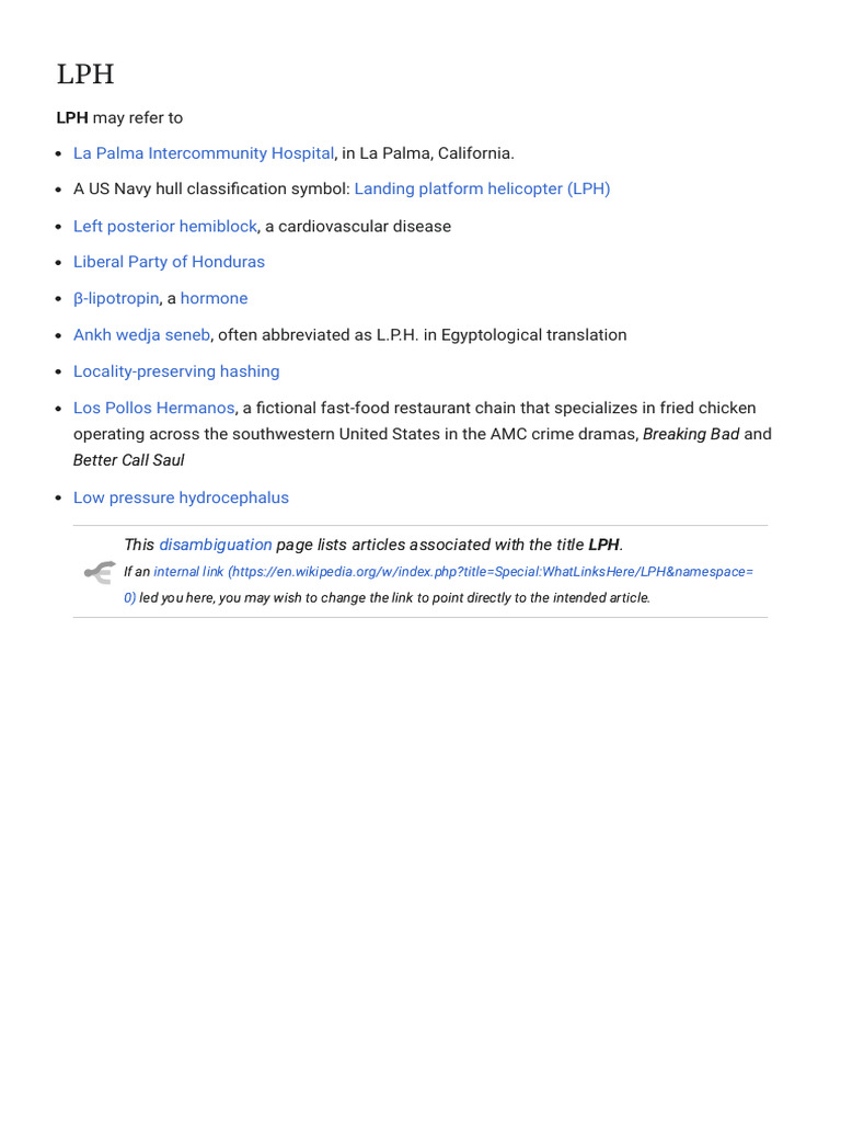 LPH - Wikipedia | PDF
