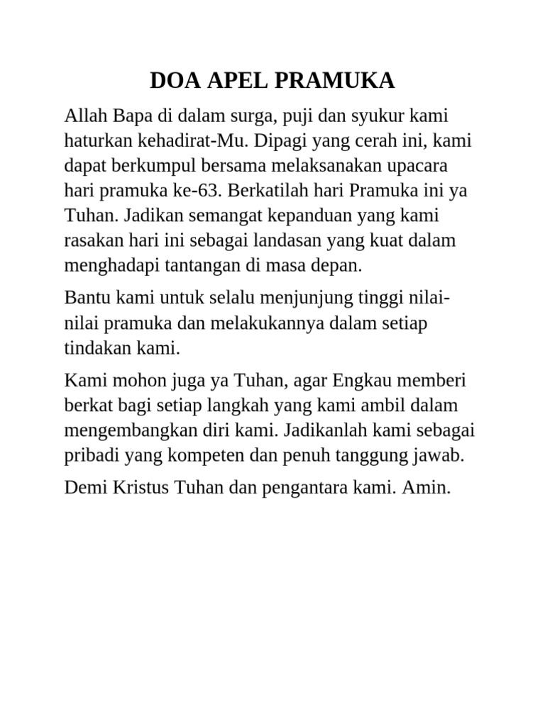 Doa Apel Pramuka | PDF