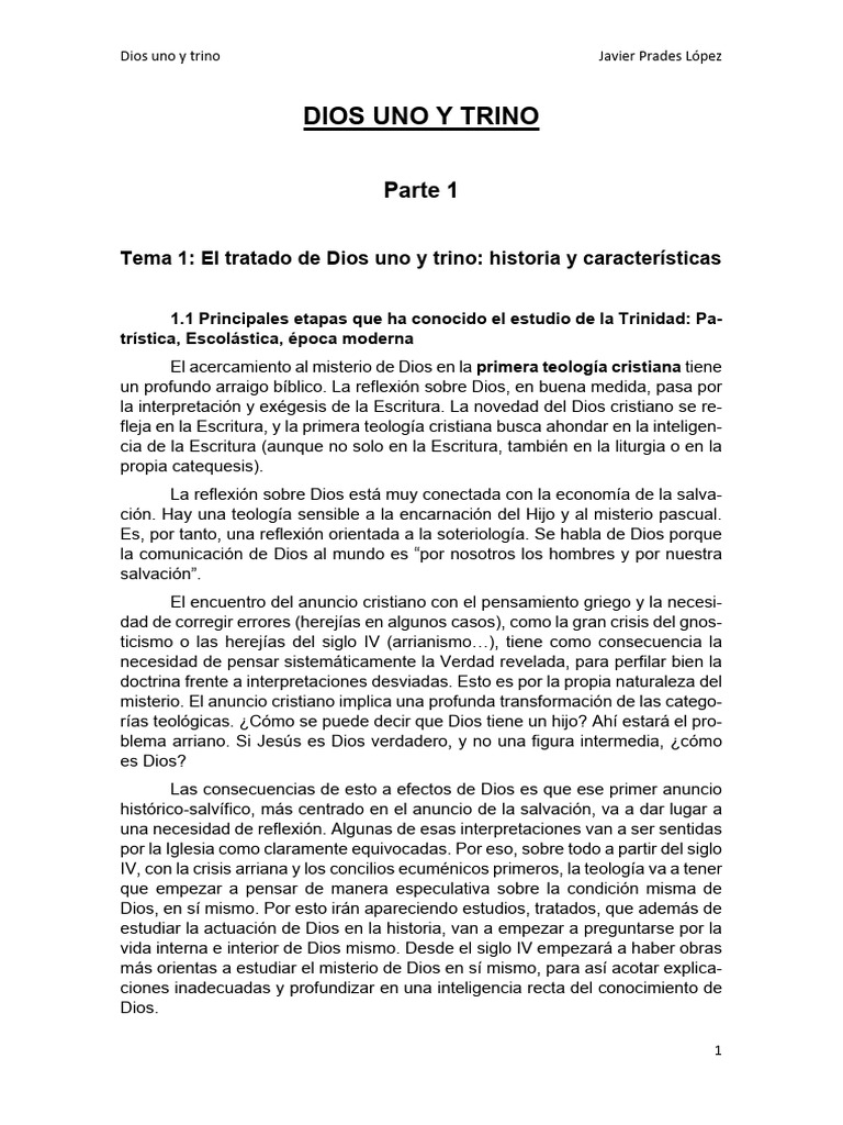 Dios Uno y Trino | PDF