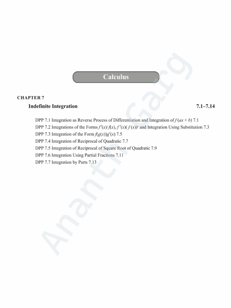 Indefinite Integration DPP | PDF