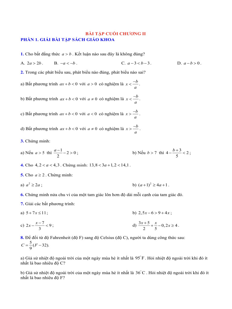 Ôn Chương 2 | PDF