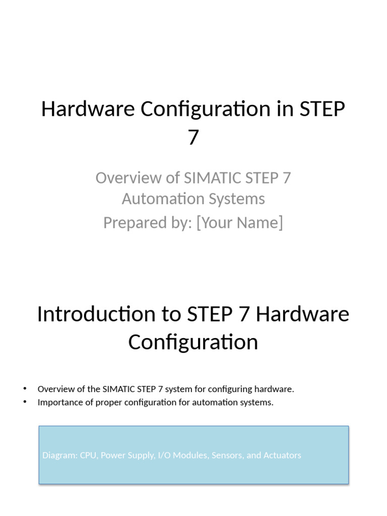 Hardware Configuration STEP 7 | PDF