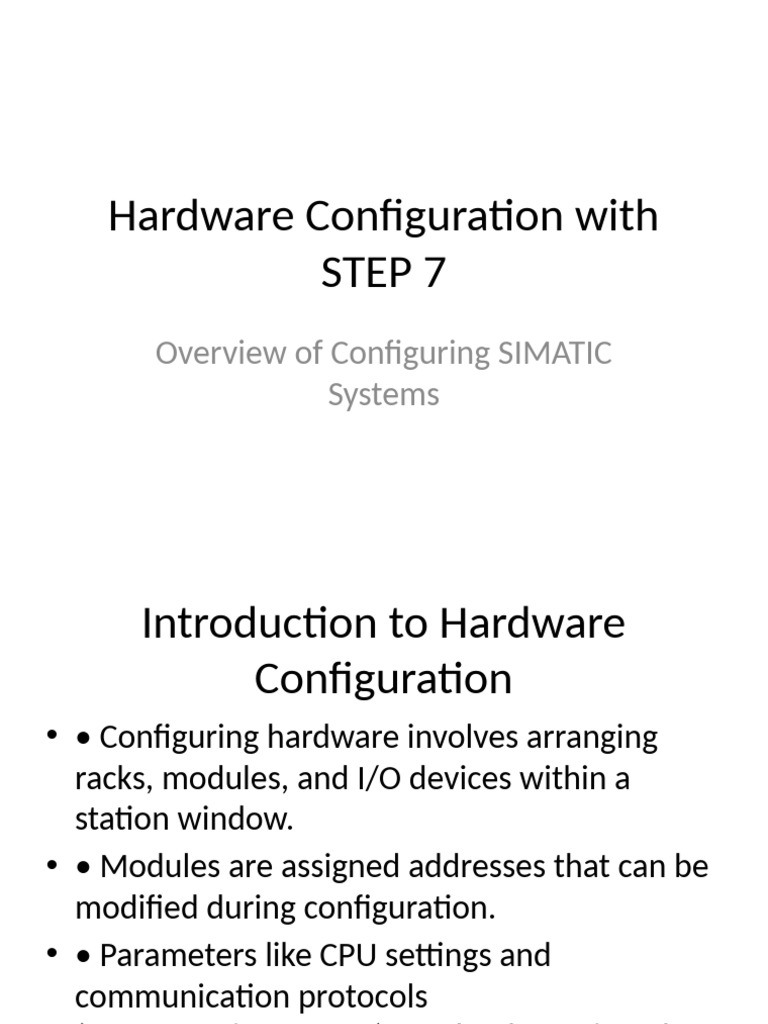 Hardware Configuration STEP7 | PDF