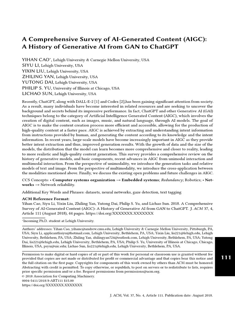 A History of Generative AI From GAN To ChatGPT | PDF