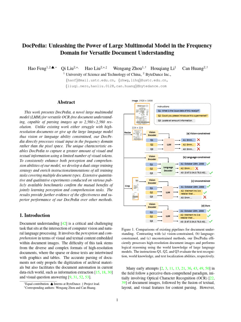 Unleashing The Power of Large Multimodal Model in The Frequency Domain For Versatile Document ...