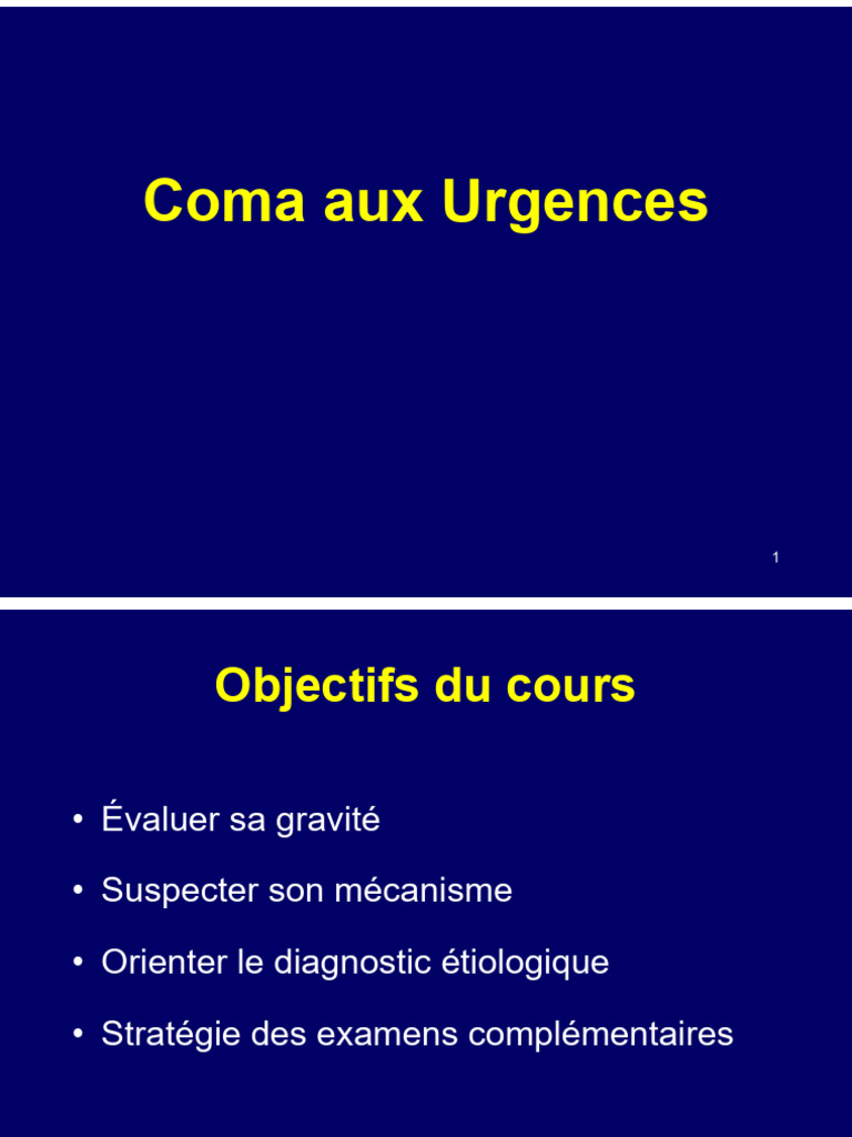 Coma Non Traumatique | PDF