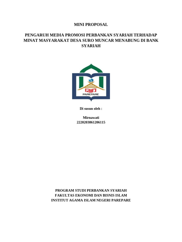 Mini Proposal Mirnawati29 | PDF