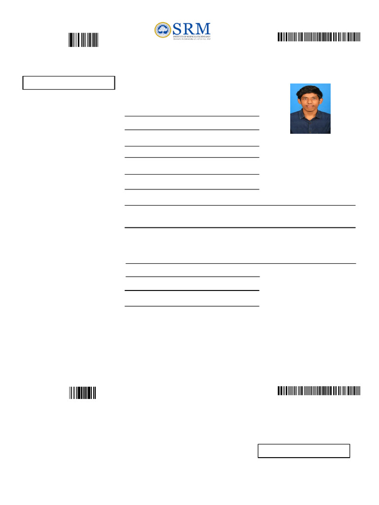 SRM ID Card Request Form | PDF | Applications Of Cryptography | Access Control