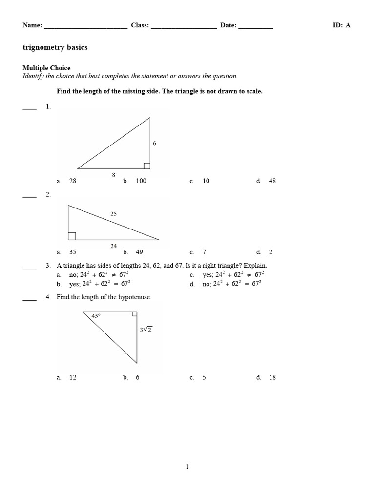 Trignometry Basics | PDF