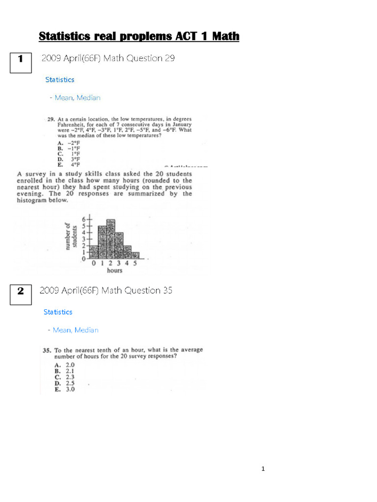 Statistics - Real Act 1 | PDF