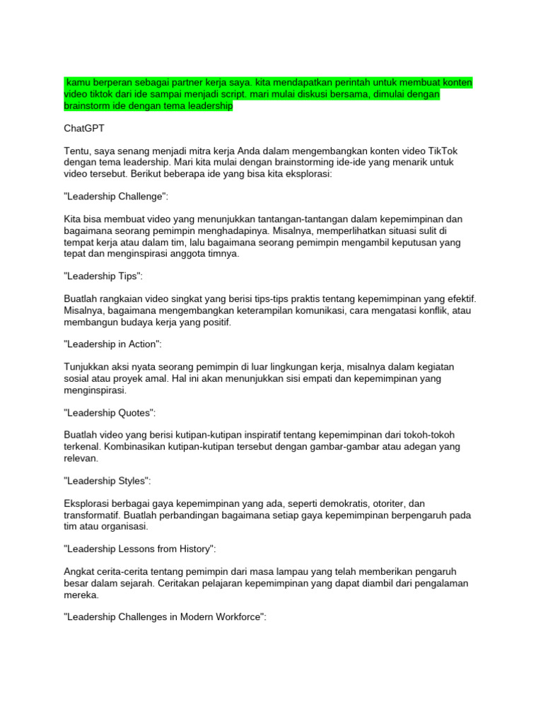 Contoh Hasil Prompt Pembentukan Konteks Awal | PDF