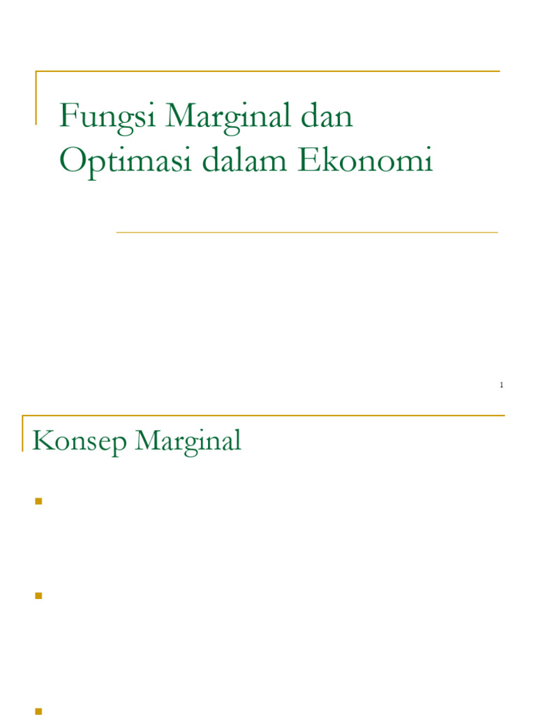 12. Aplikasi Turunan_Fungsi Marginal dan Optimasi | PDF