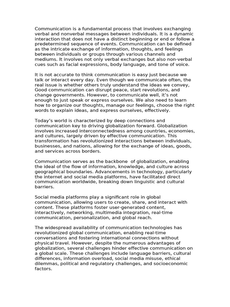 Communication Passage | PDF
