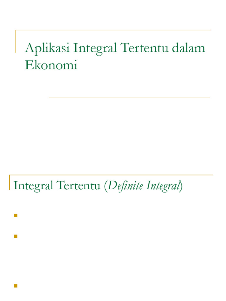 Aplikasi Integral Tertentu Dalam Ekonomi | PDF