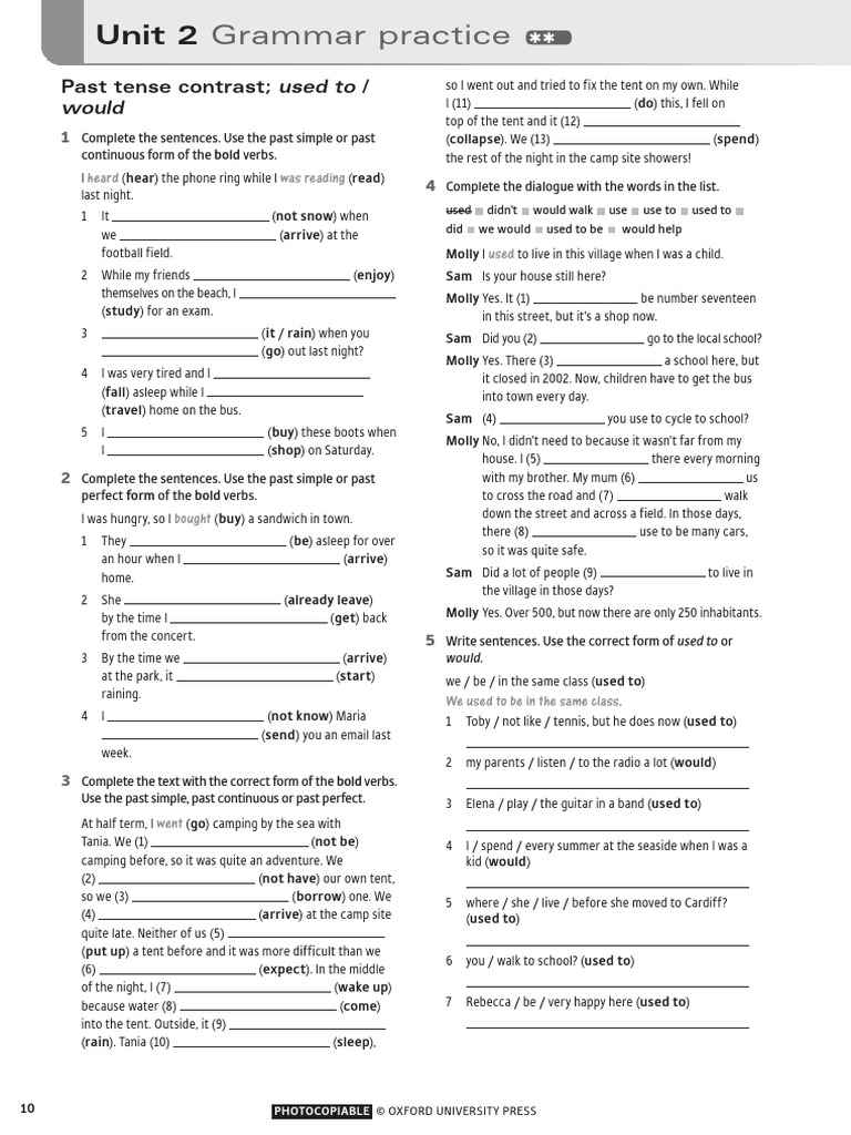 Grammar Unit 2 2star | PDF