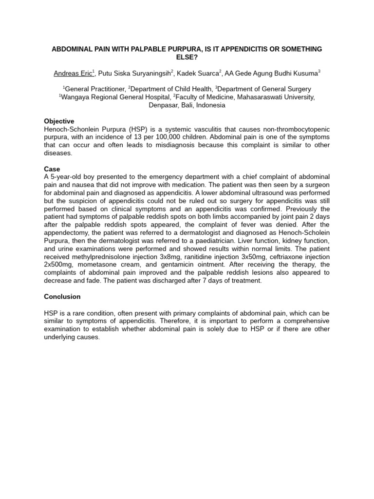 Case Report HSP | PDF