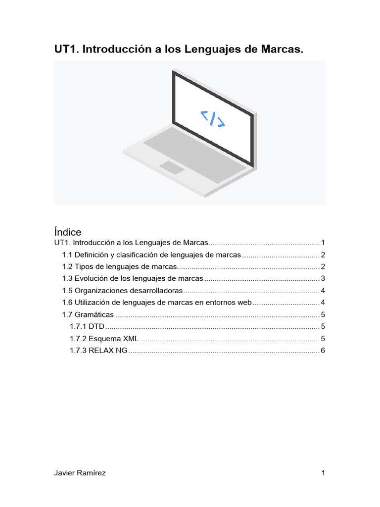 UT1. Introducción A Los Lenguajes de Marcas | PDF