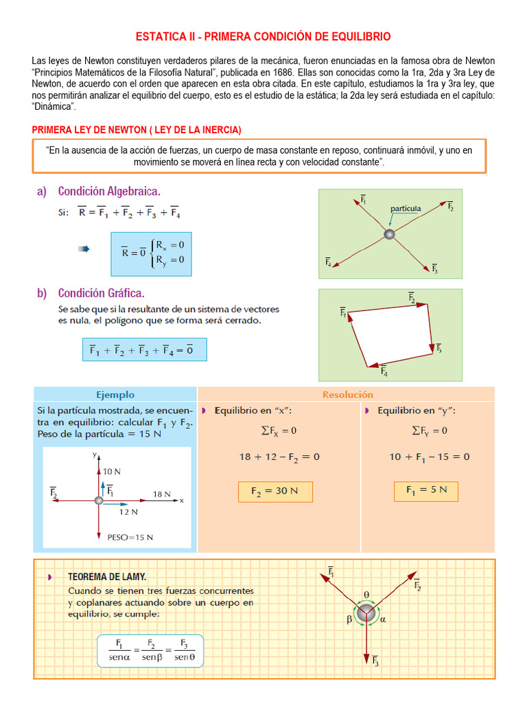 Equilibrio y Leyes de Newton en Estática | PDF | Las leyes del ...