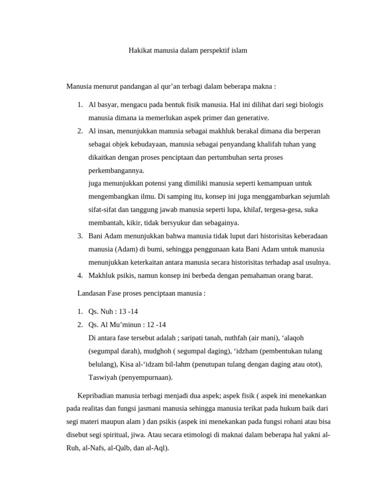 Ringkasan Hakikat Manusia | PDF