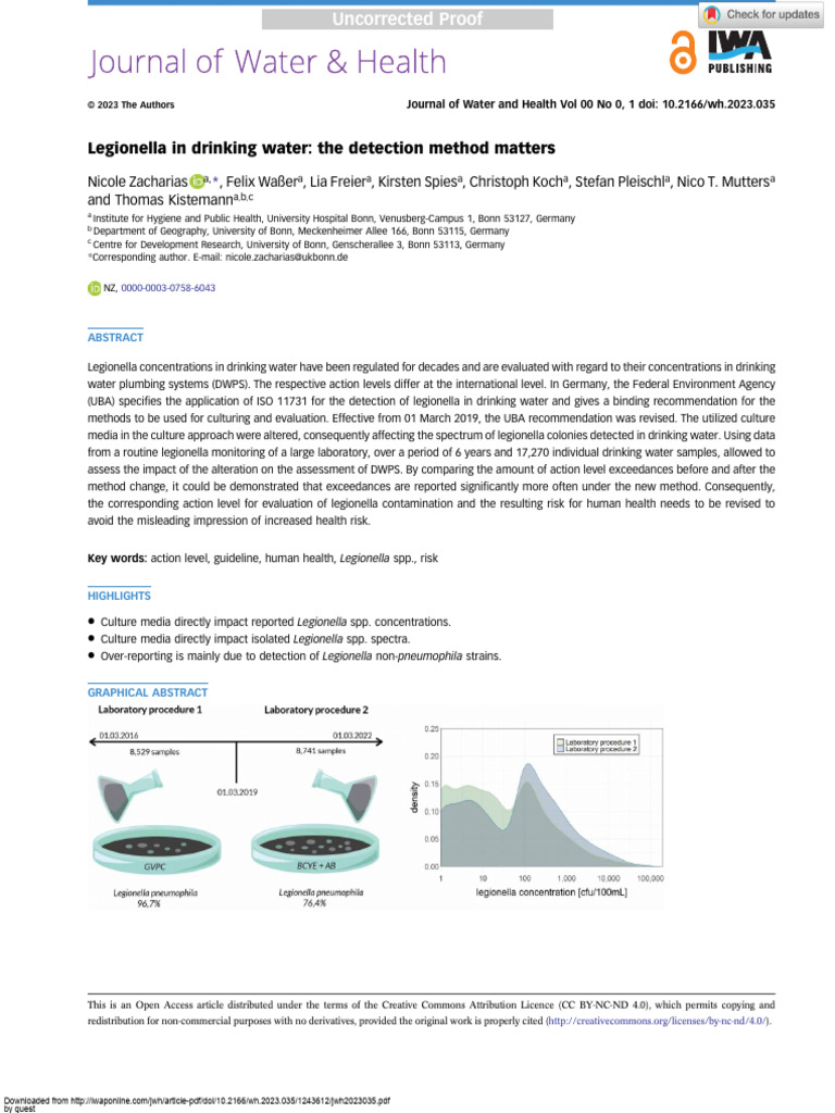 Legionella Detection in Water | PDF | Microbiology | Medical Specialties