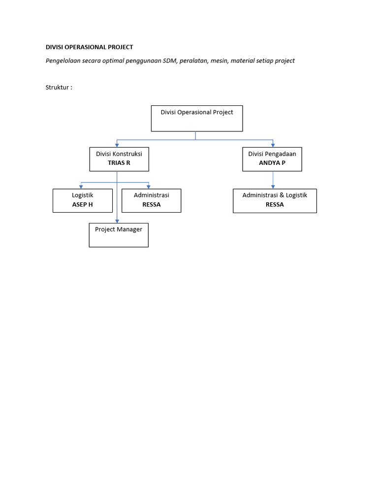 Manager Operasional Project Pdf