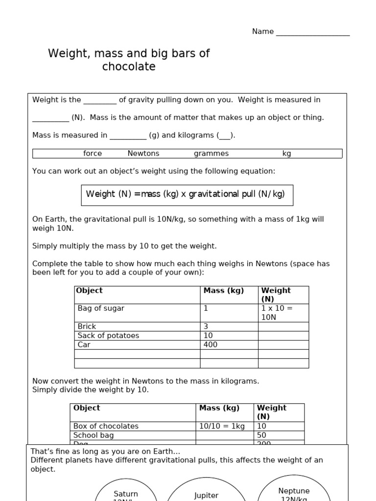 Gravity and Weight | PDF | Weight | Science & Mathematics