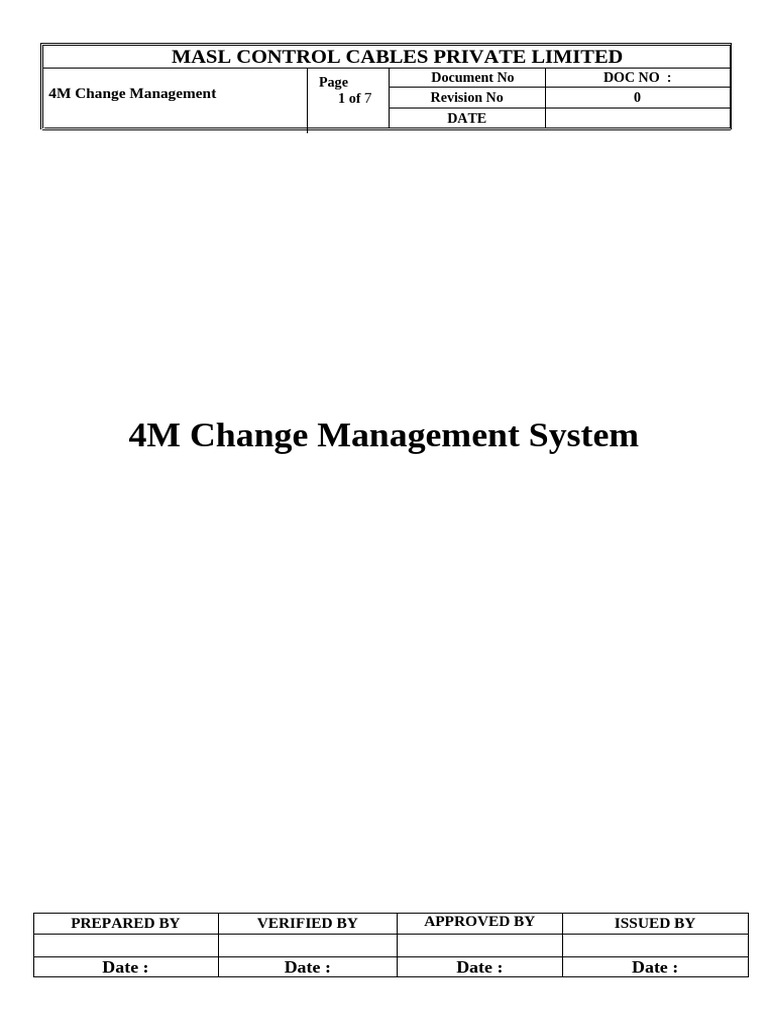 SOP - 4M Change Change Management System | PDF