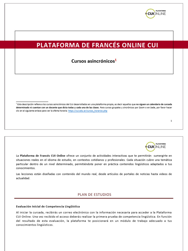 Programa de Francés CUI | PDF