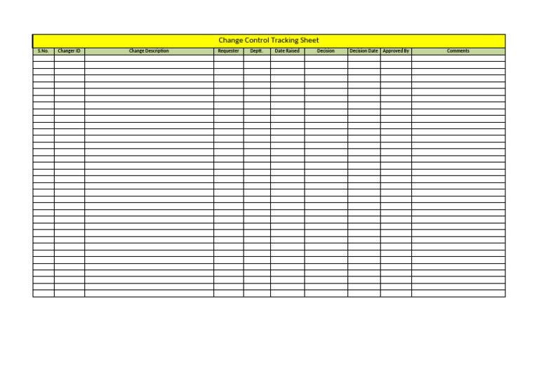 4M Change Tracking Sheet | PDF