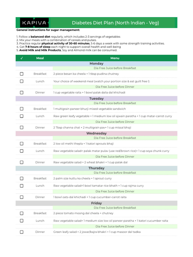 Diabetes Diet Plan | PDF