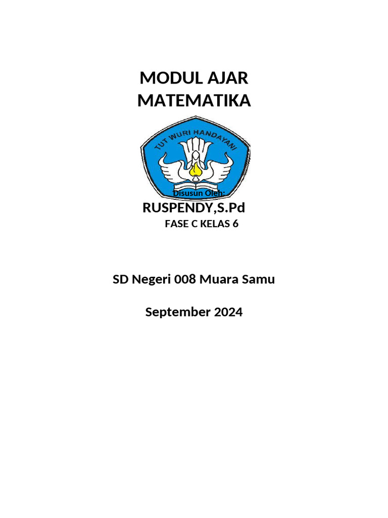 Modul Matematika Rus Ganjil 2024 | PDF
