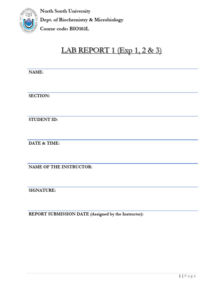 LAB REPORT 1 Exp 1 2 3 - SUMMER 2421 | PDF