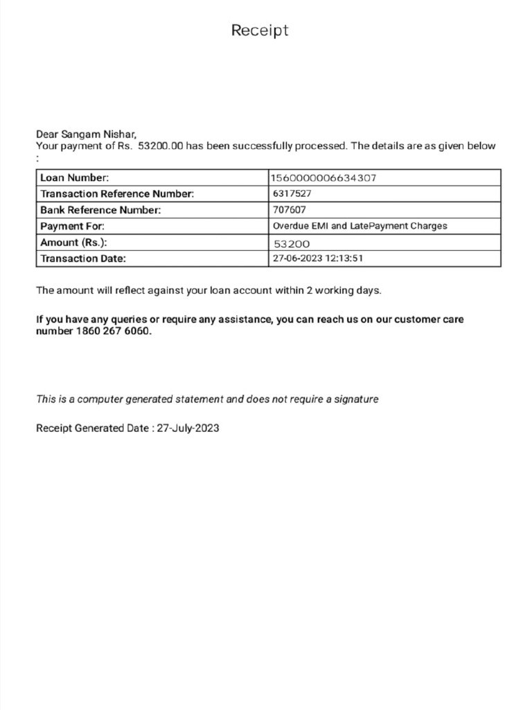 Print Receipt | PDF