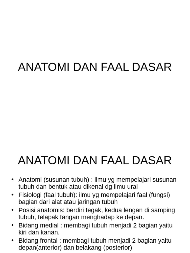 01 Anatomi Dan Faal Dasar-2 | PDF