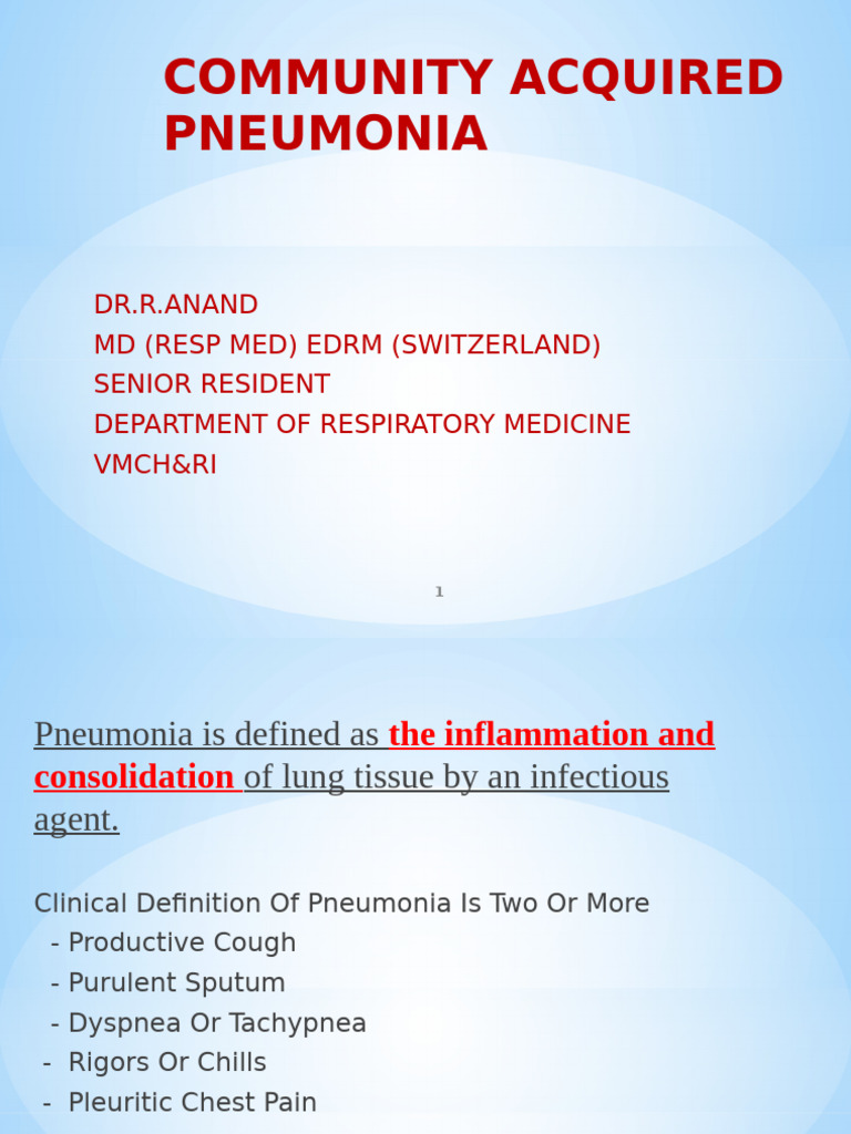 CAP - Community Acquired Pneumonia | PDF
