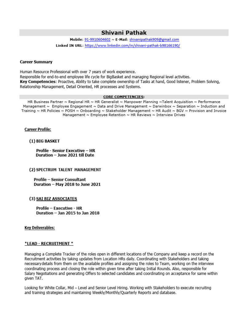 Updated Resume - Shivani Pathak | PDF