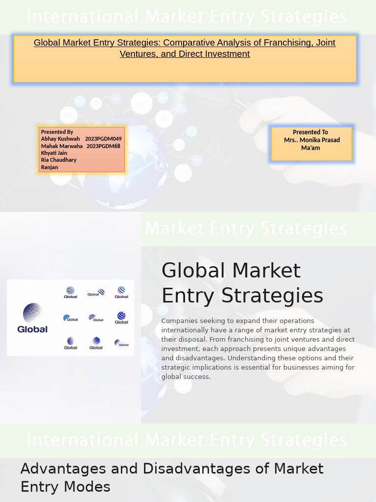 Global Market Entry Strategies | PDF