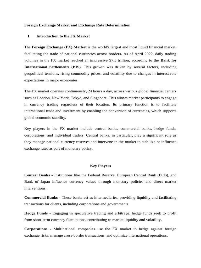 Foreign Exchange Market and Exchange Rate Determination | PDF