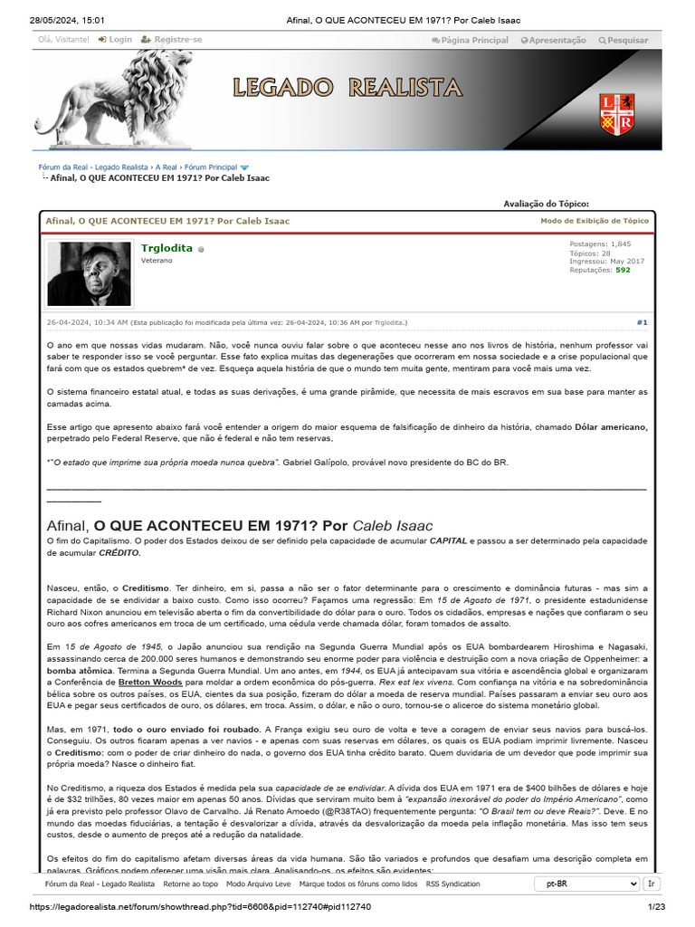 Afinal, O QUE ACONTECEU EM 1971 - Por Caleb Isaac | PDF