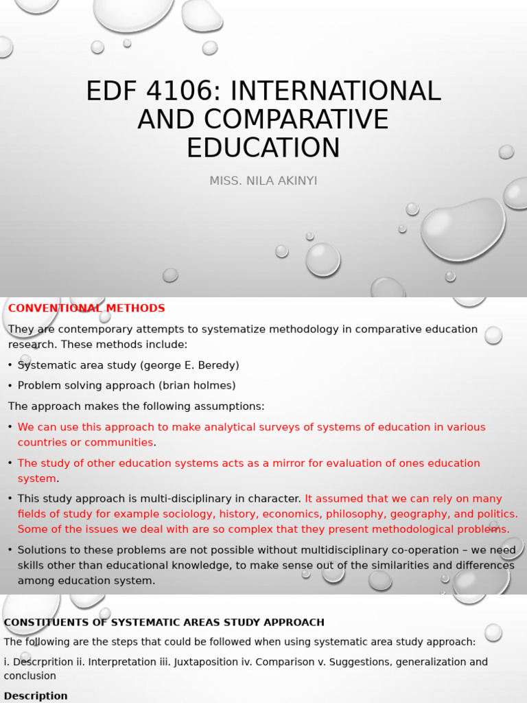 3. Methodology in Comparative Education - Continuation | PDF