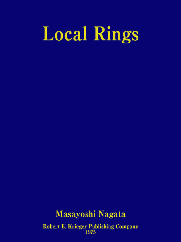 Masayoshi Nagata - Local Rings (1975, R. E. Krieger Pub. Co) - Libgen - Li | PDF
