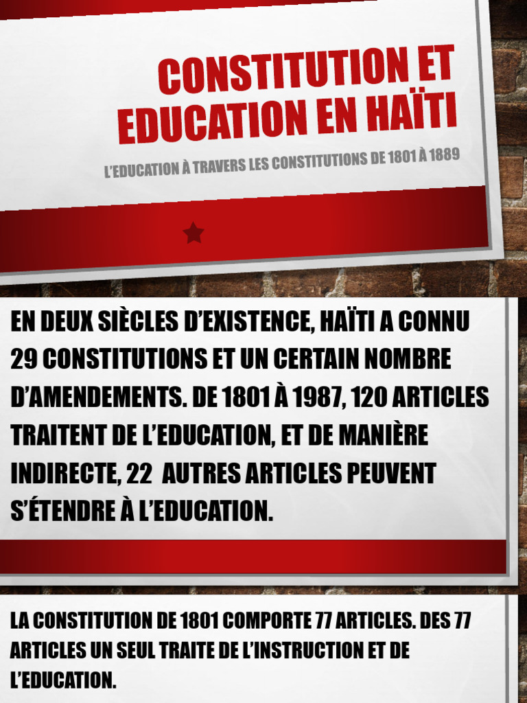 Constitution Et Education en Haïti | PDF