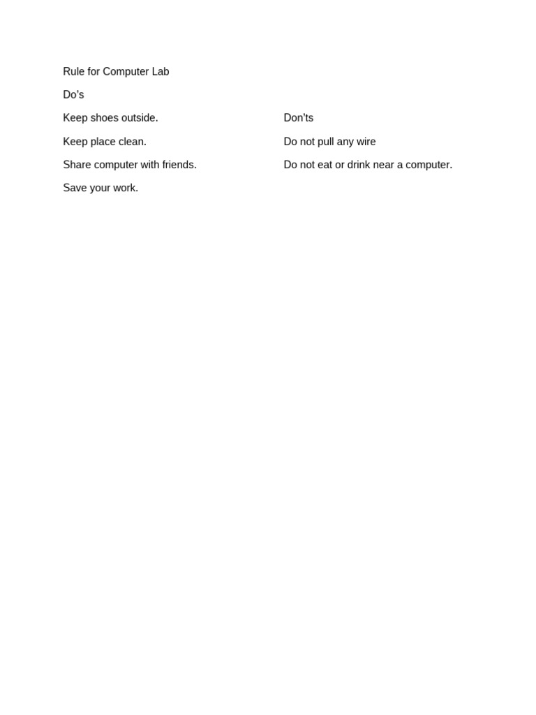 Rule For Computer Lab | PDF