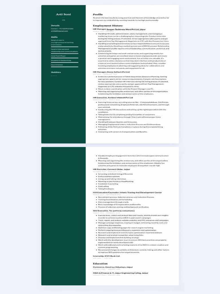 Arti Soni Resume | PDF