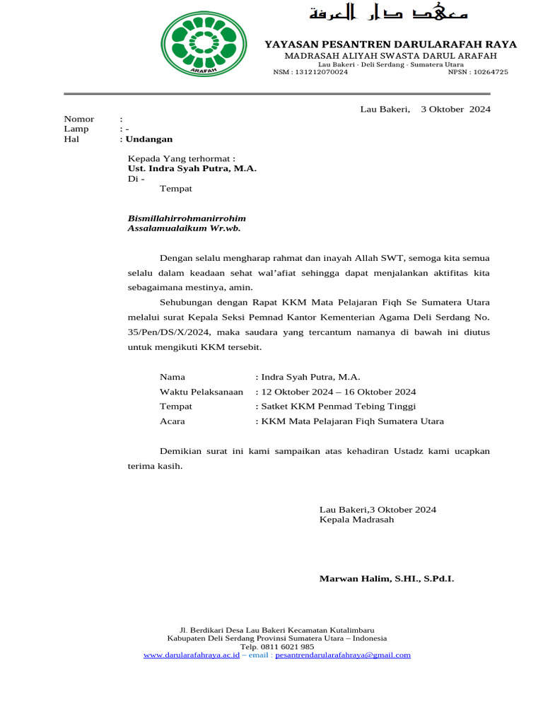Surat Resmi Cover Ok | PDF